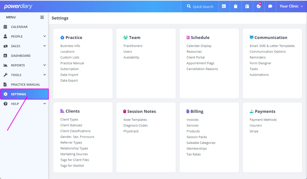 The Settings Springboard
