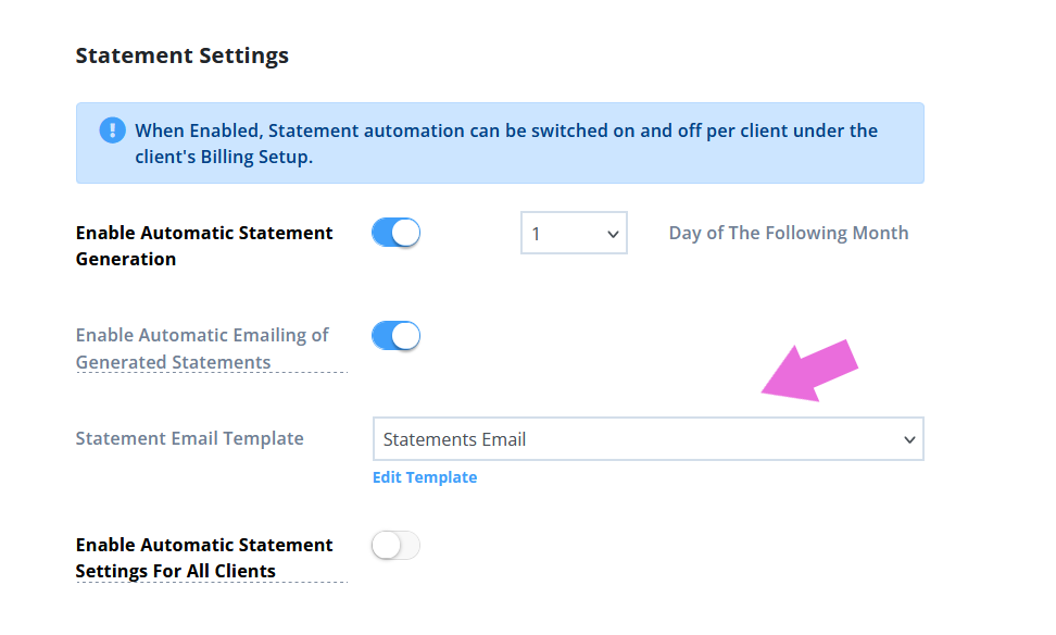 Automatic Statement Generation and Sending