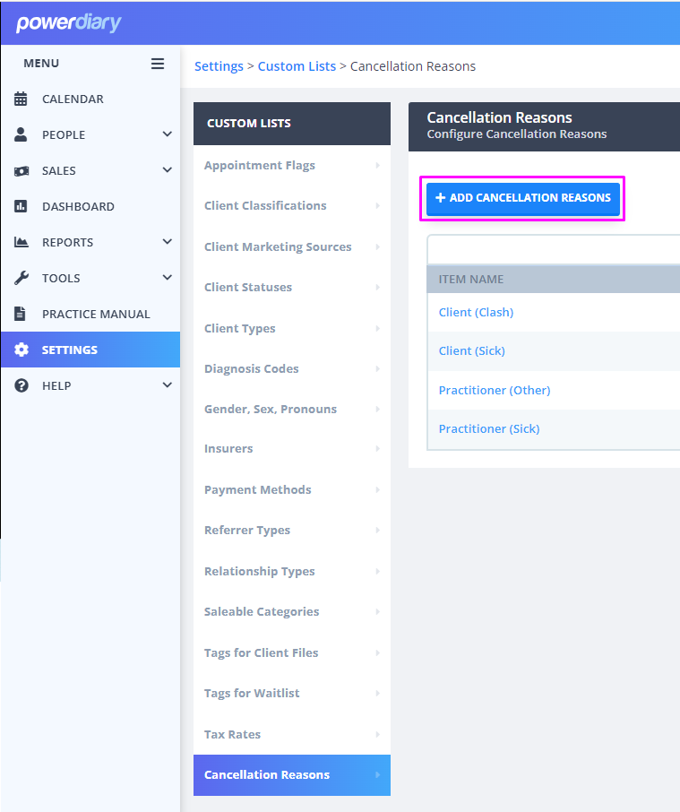 Using Cancellation Reasons