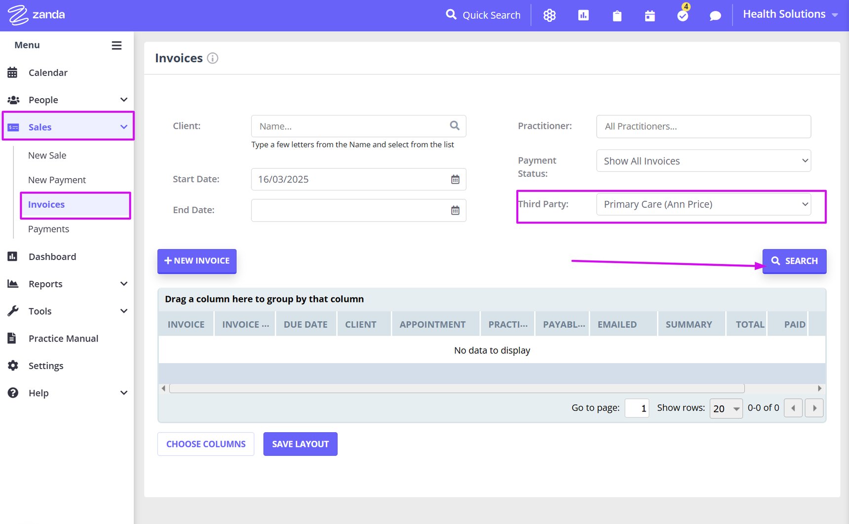 Invoicing to a Third Party