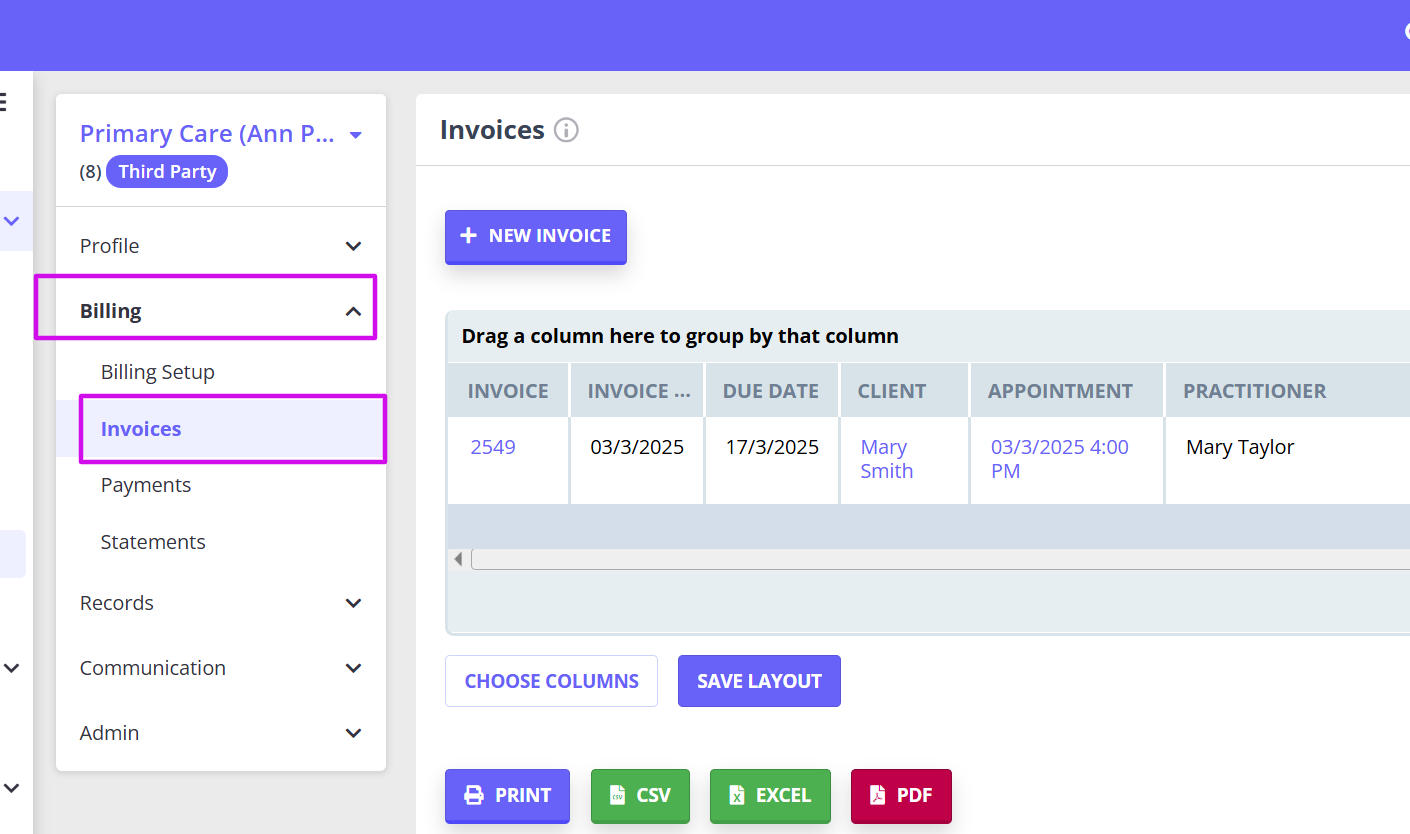 Invoicing to a Third Party