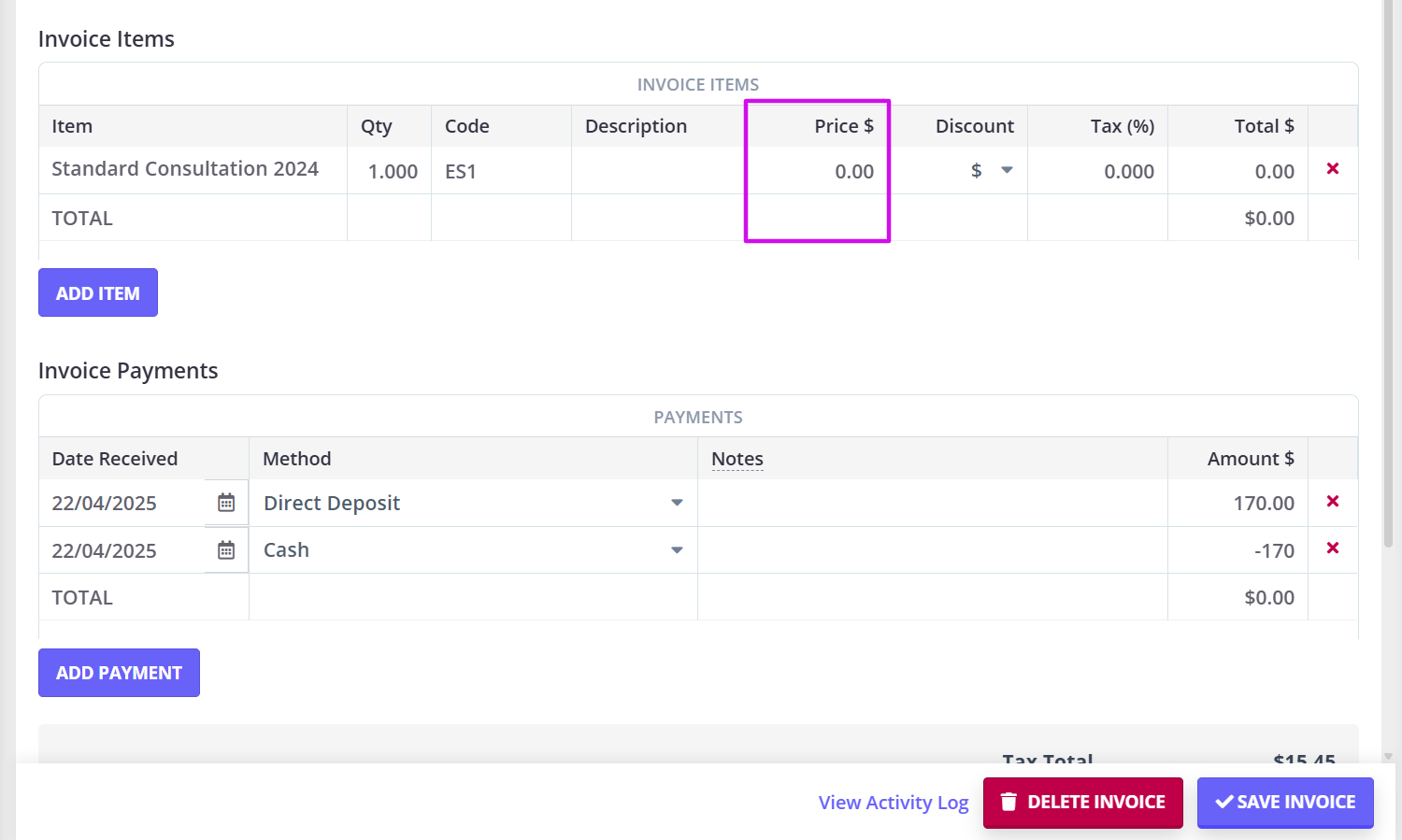 Refunding An Invoice