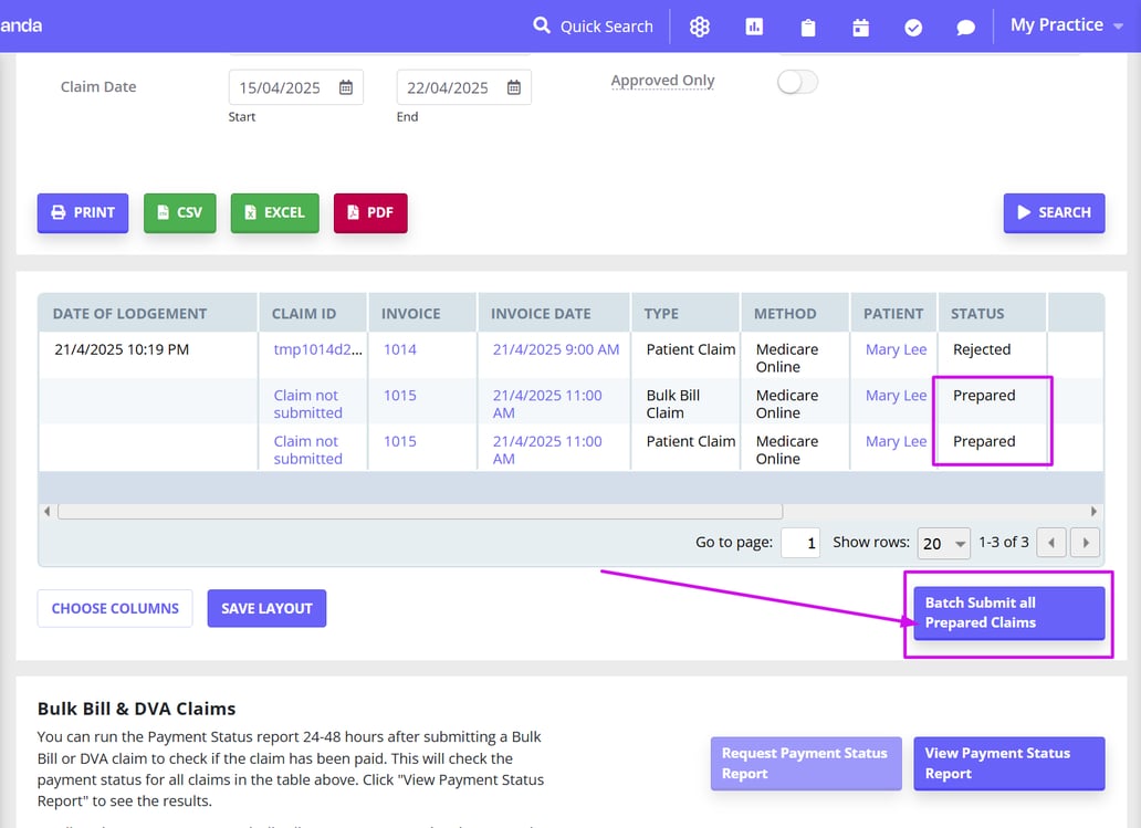 Submitting a Bulk Bill (AUS Only)
