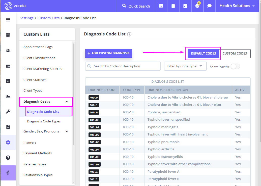 Using Diagnosis Codes
