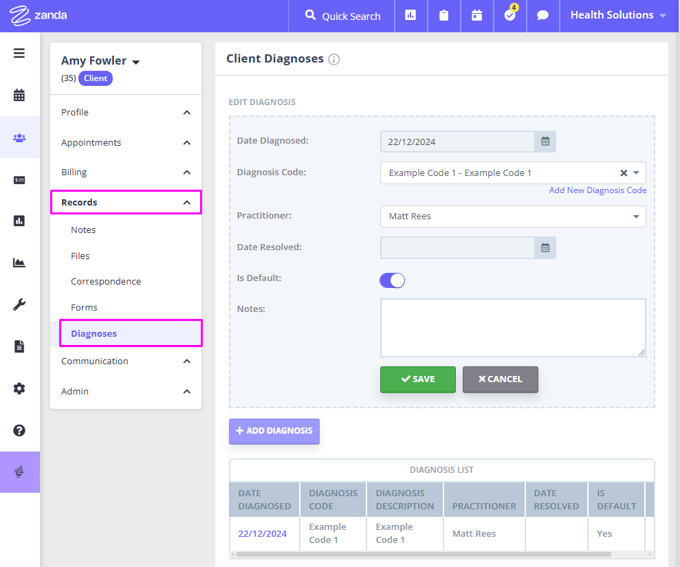 Using Diagnosis Codes