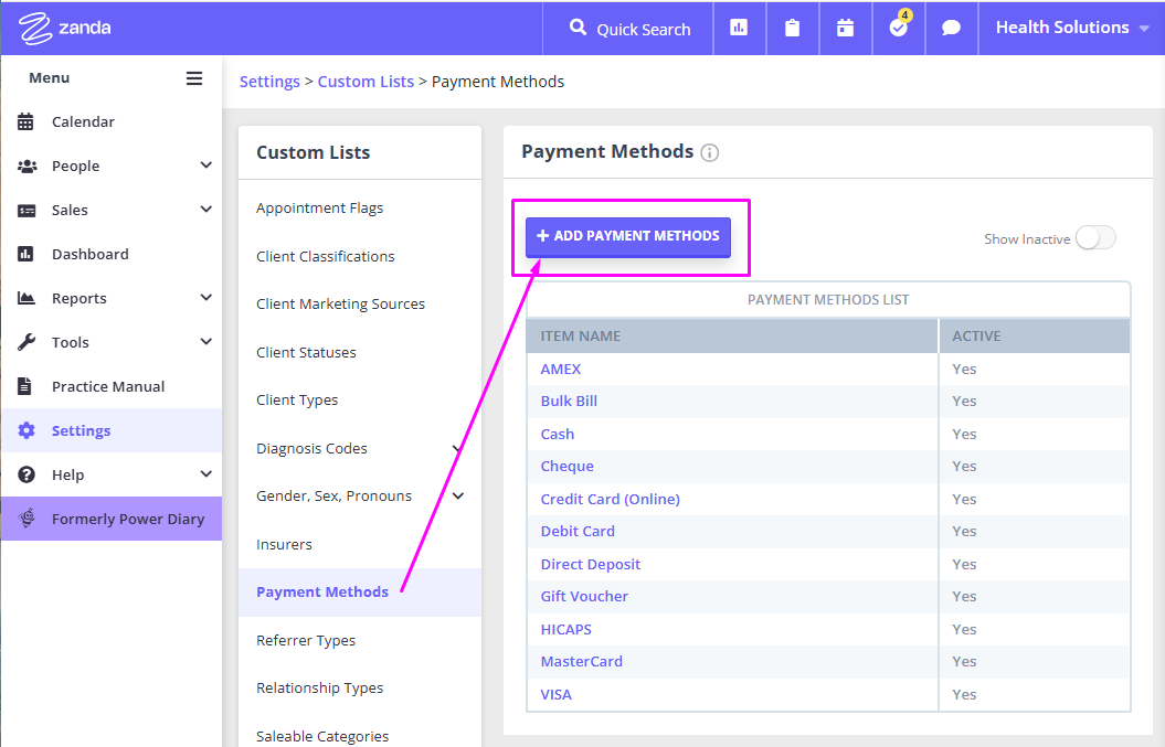 Managing Payment Methods