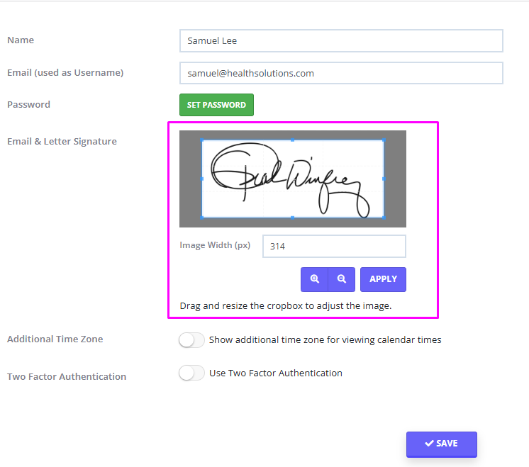 Add Users Signature to Emails and Letters