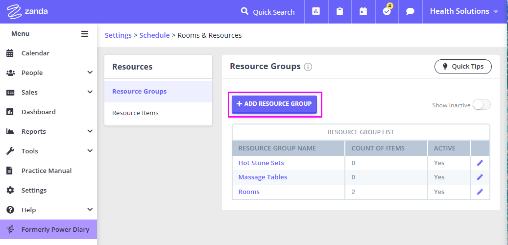 Setting up Resources