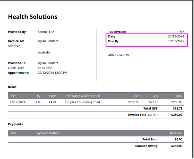 Managing Invoice Due Dates