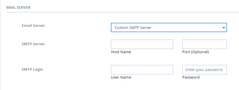 Using a Custom Mail Server