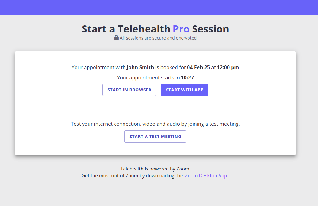 Managing Zoom Telehealth Pro Sessions