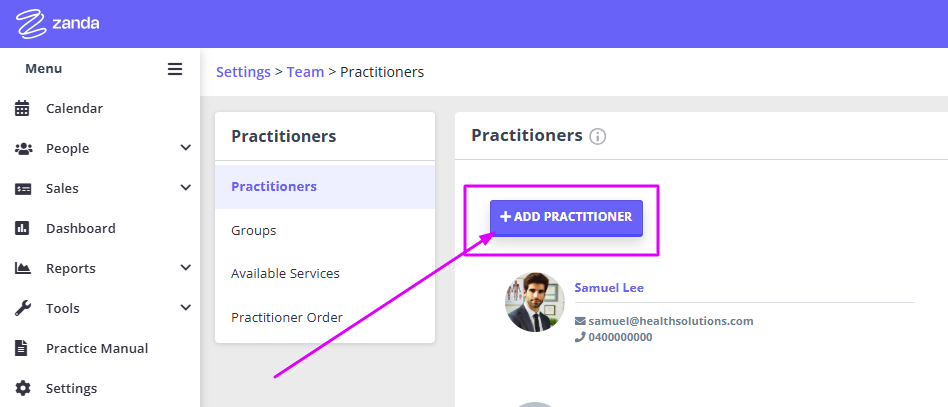 Adding and Editing Practitioners