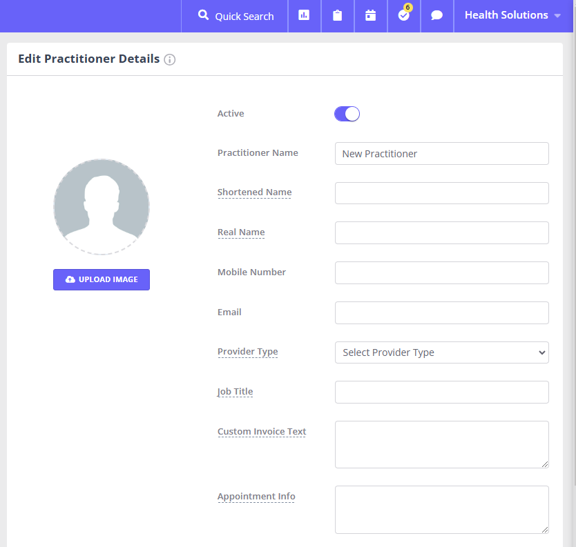 Adding and Editing Practitioners