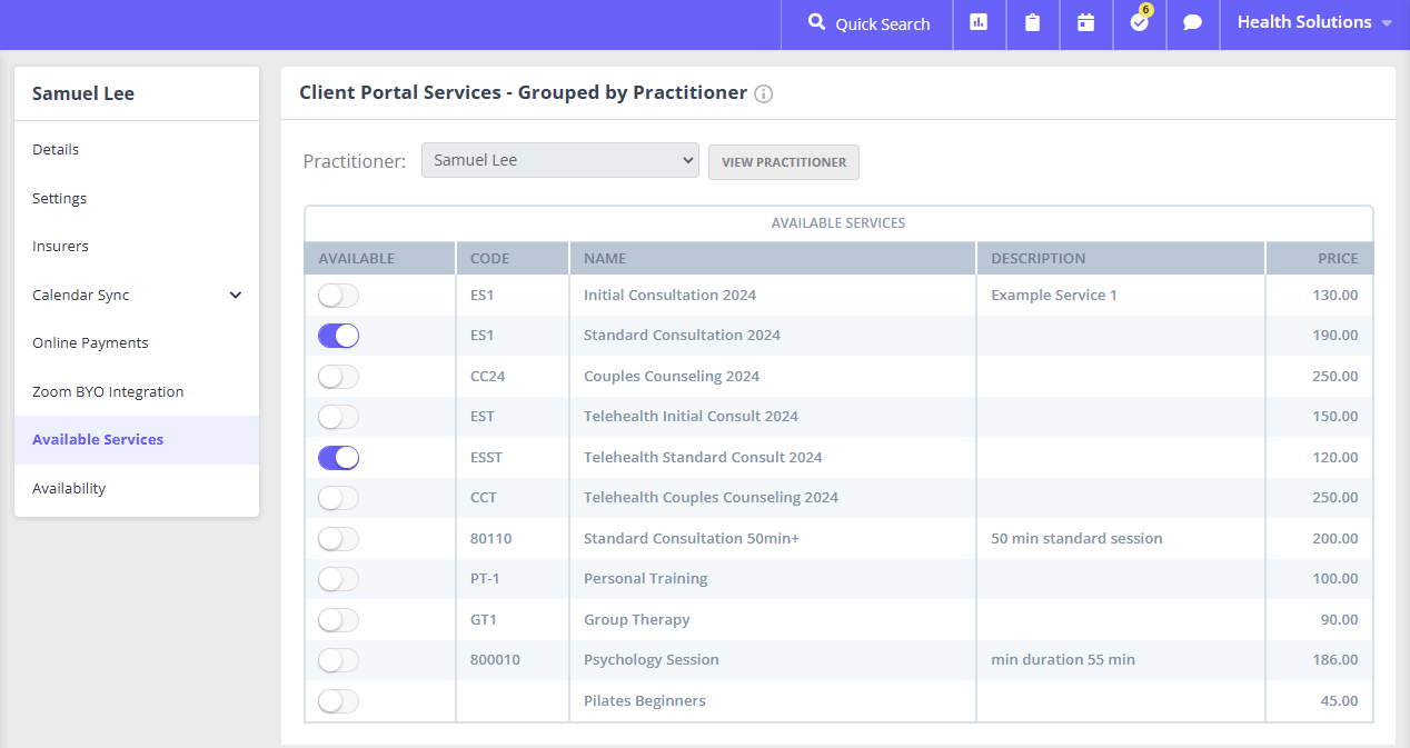 Adding and Editing Practitioners