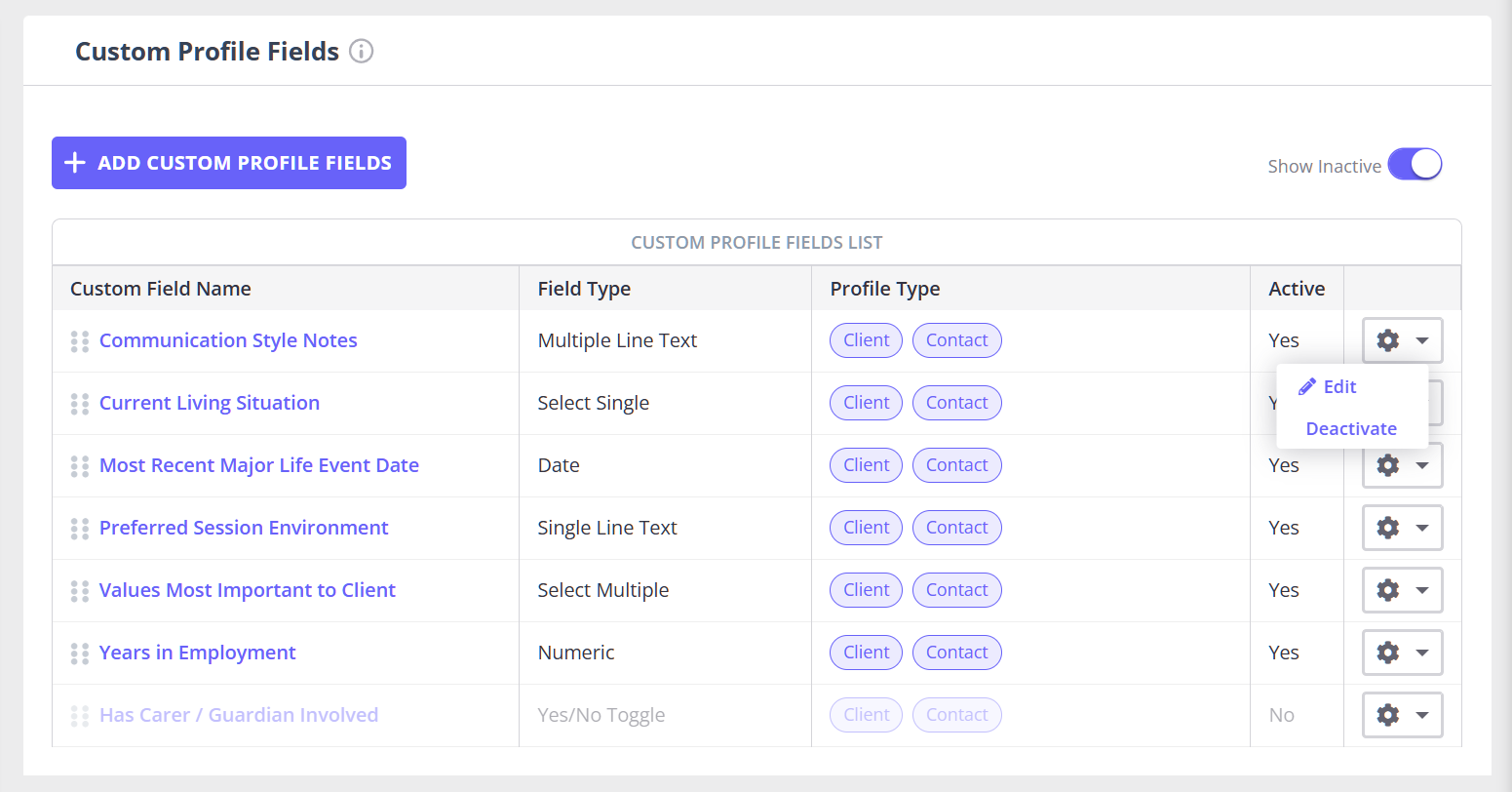 Add and Manage Custom Profile Fields