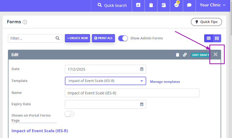 Sending Online Forms to Clients