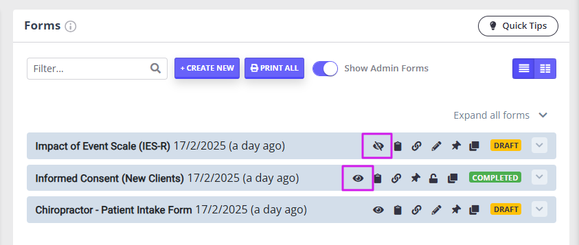 Sending Online Forms to Clients