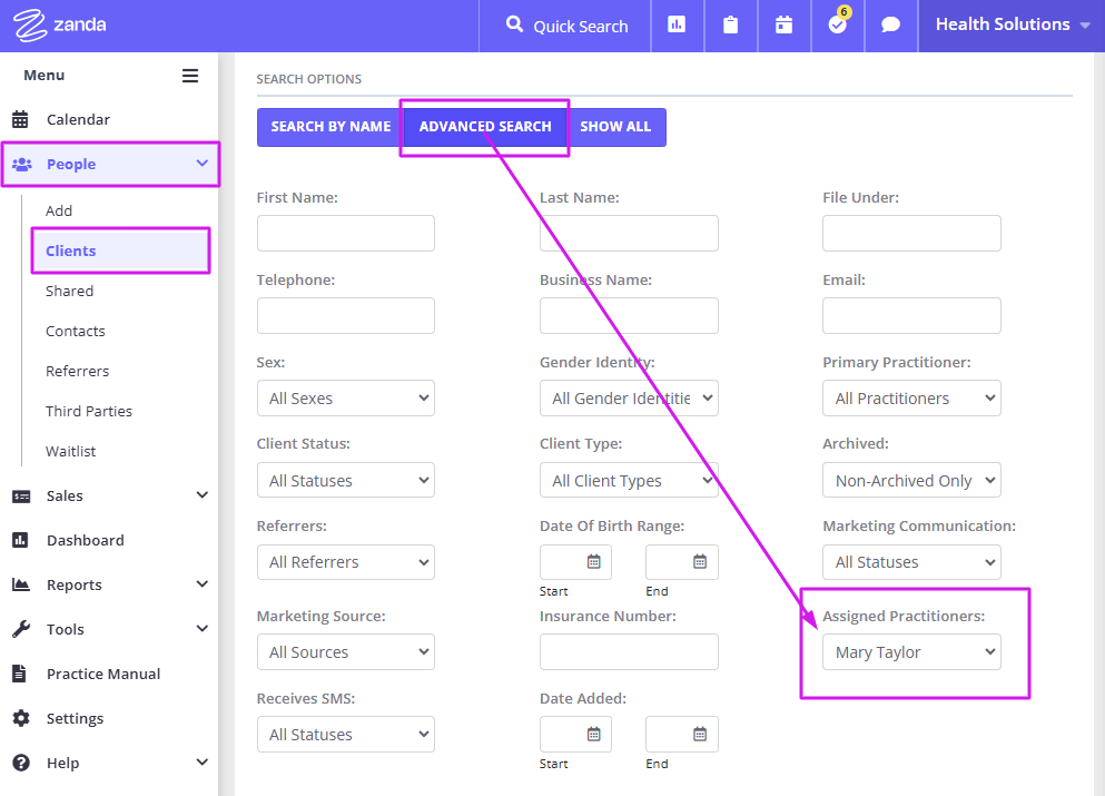 Assigning Multiple Practitioners to a Client Profile