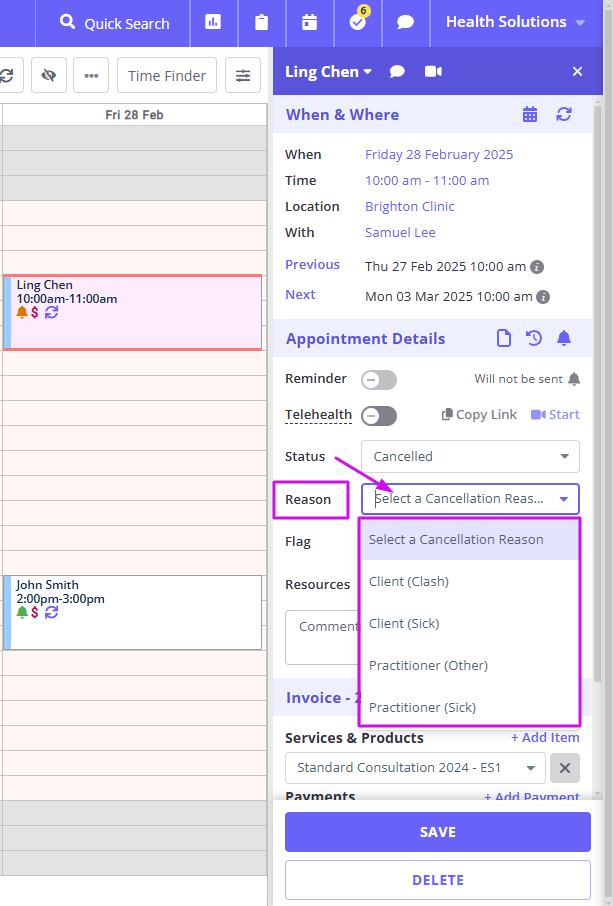 Using Cancellation Reasons