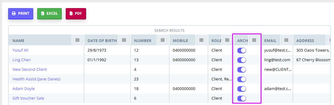 Archiving, Deleting, Unarchiving and Restoring Clients