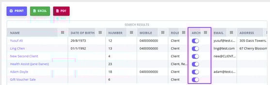 Archiving, Deleting, Unarchiving and Restoring Clients