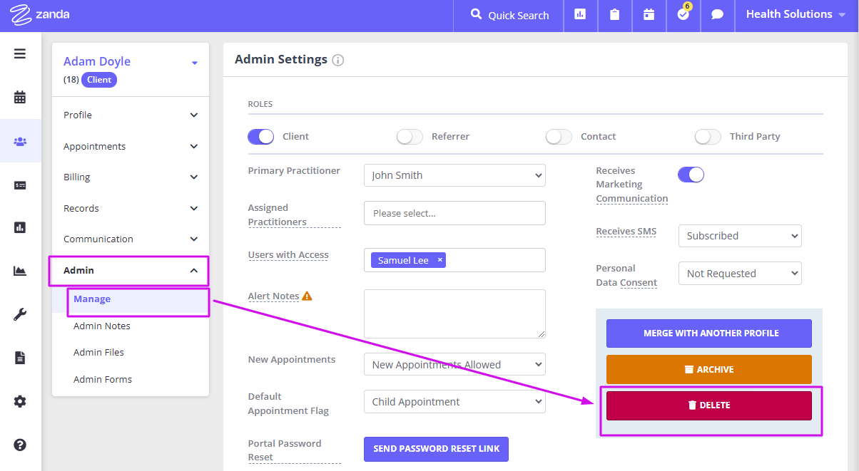 Archiving, Deleting, Unarchiving and Restoring Clients