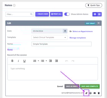 Creating and Managing Session Notes