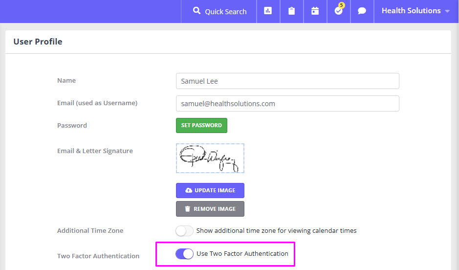 Activating Two Factor Authentication