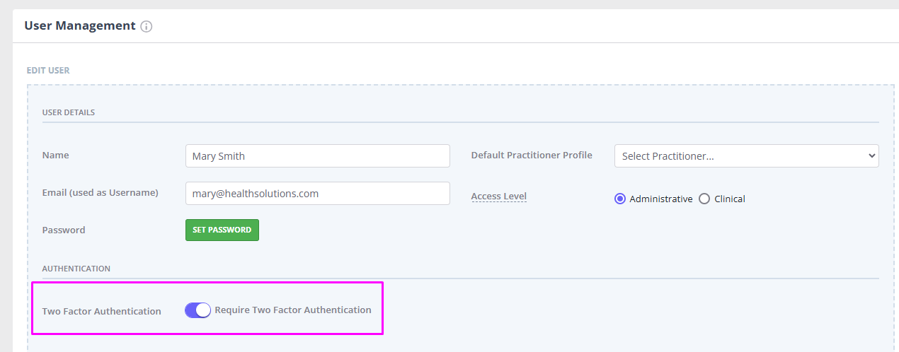 Activating Two Factor Authentication