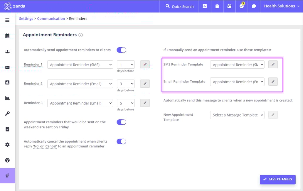 Configuring Appointment Reminders