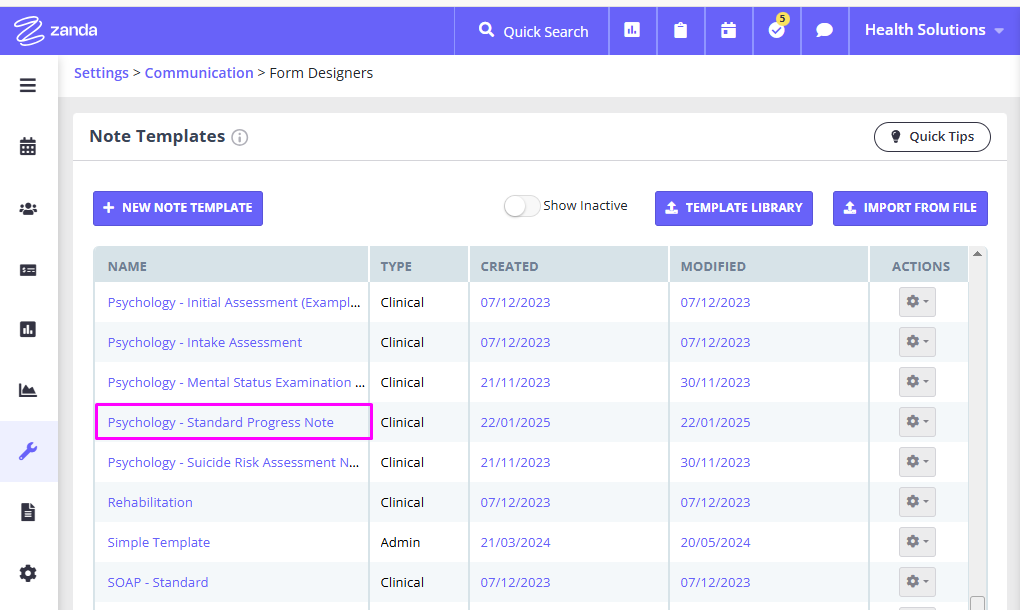Importing Session Note and Form Templates from our Library