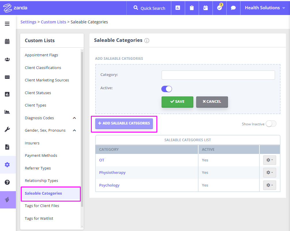 What Are The Saleable Categories For?