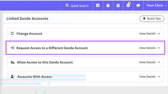 Managing Linked Zanda Accounts