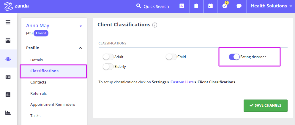 Setting Up and Using Client Classifications