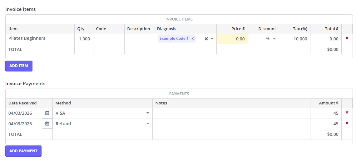 Refunding An Invoice