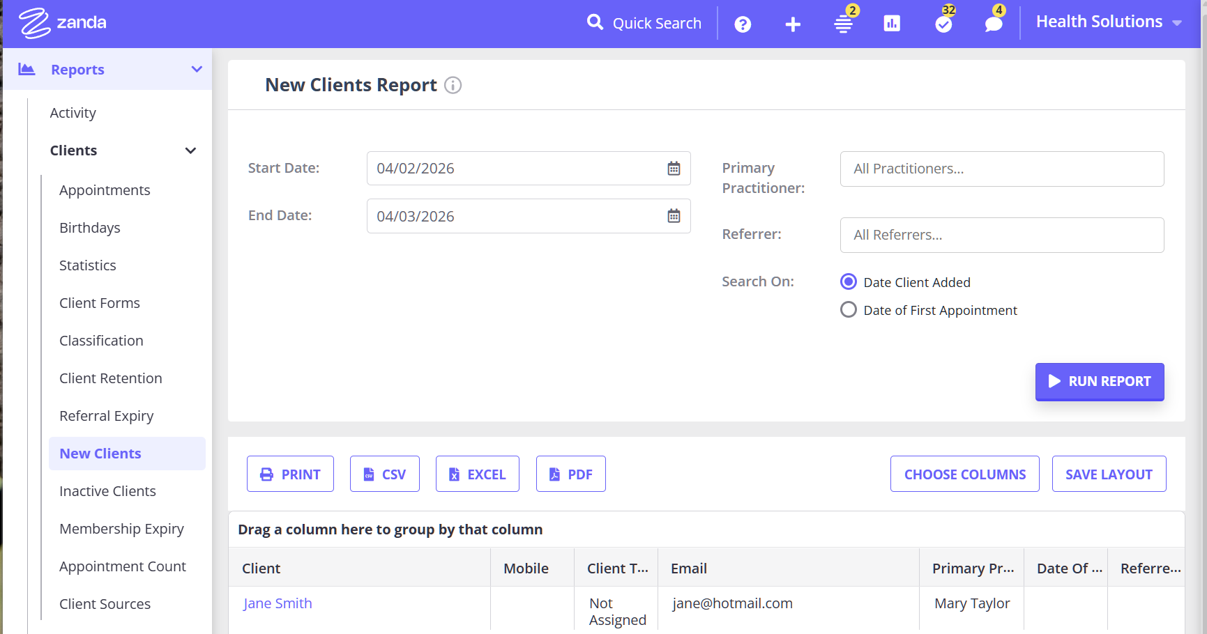 Client Reports