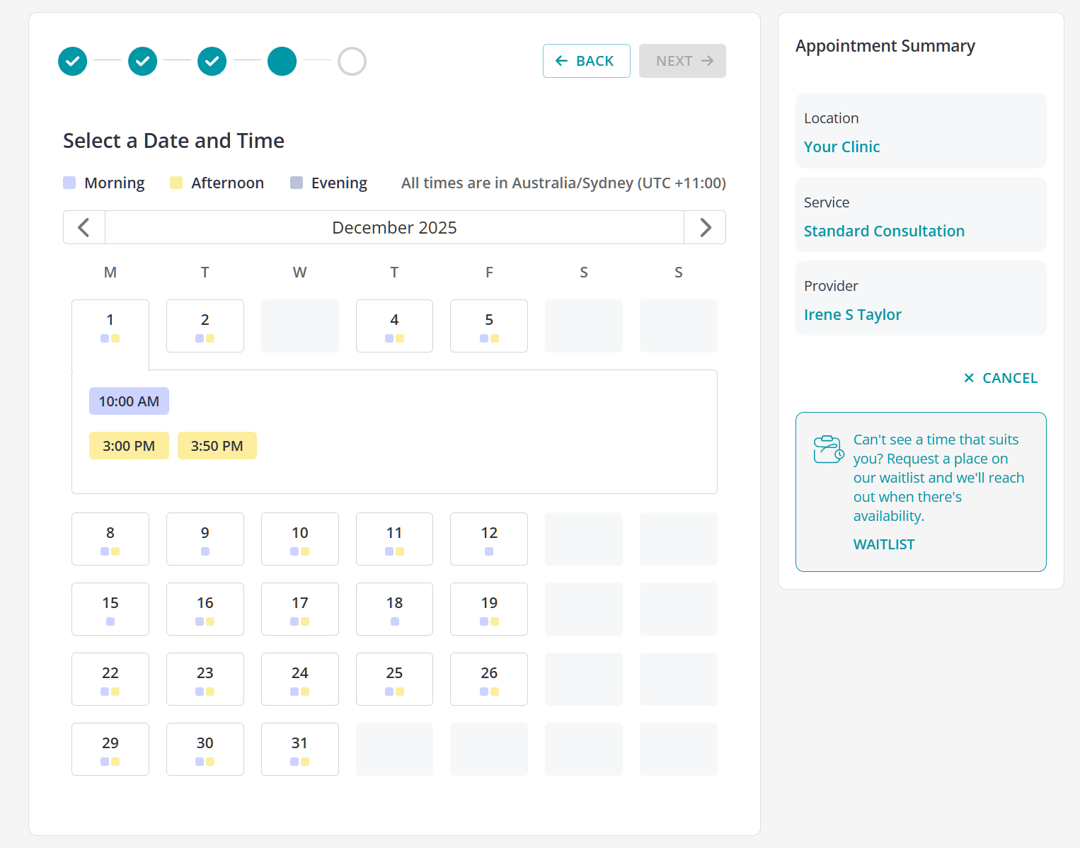 Setting Up Available Services and Times on Client Portal