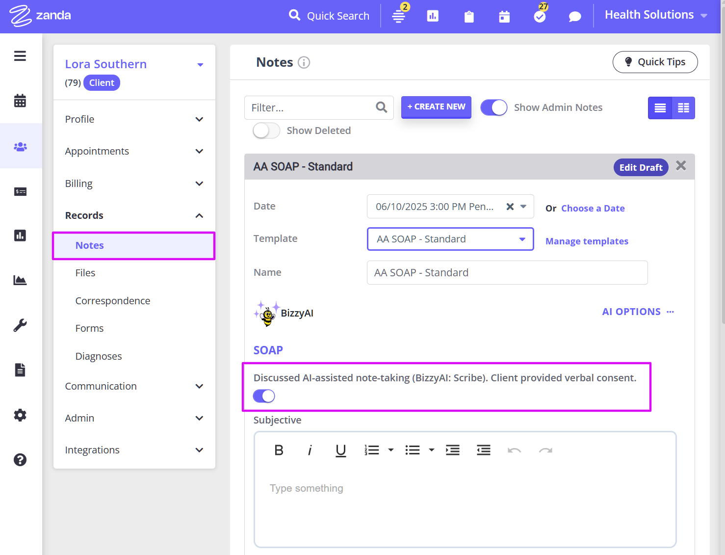 How to Collect Clients' Consent for Using Zanda AI Scribe Tool