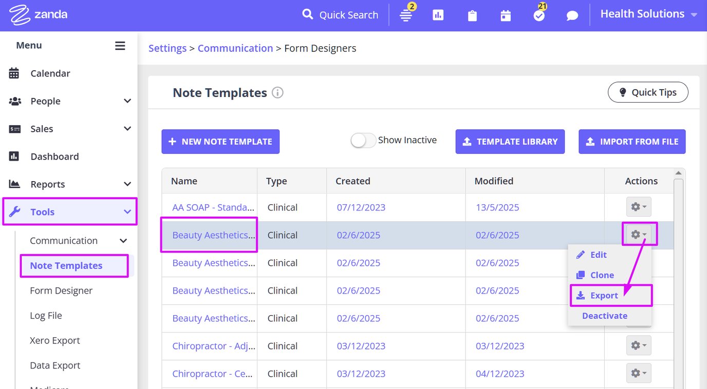 Changing Note Templates to Form Templates